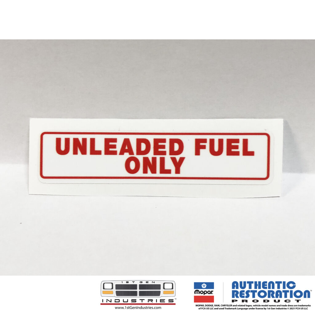 Fuel Door Decal Style 2 Bold Font - Gasoline US Trucks - 1st Gen Industries
